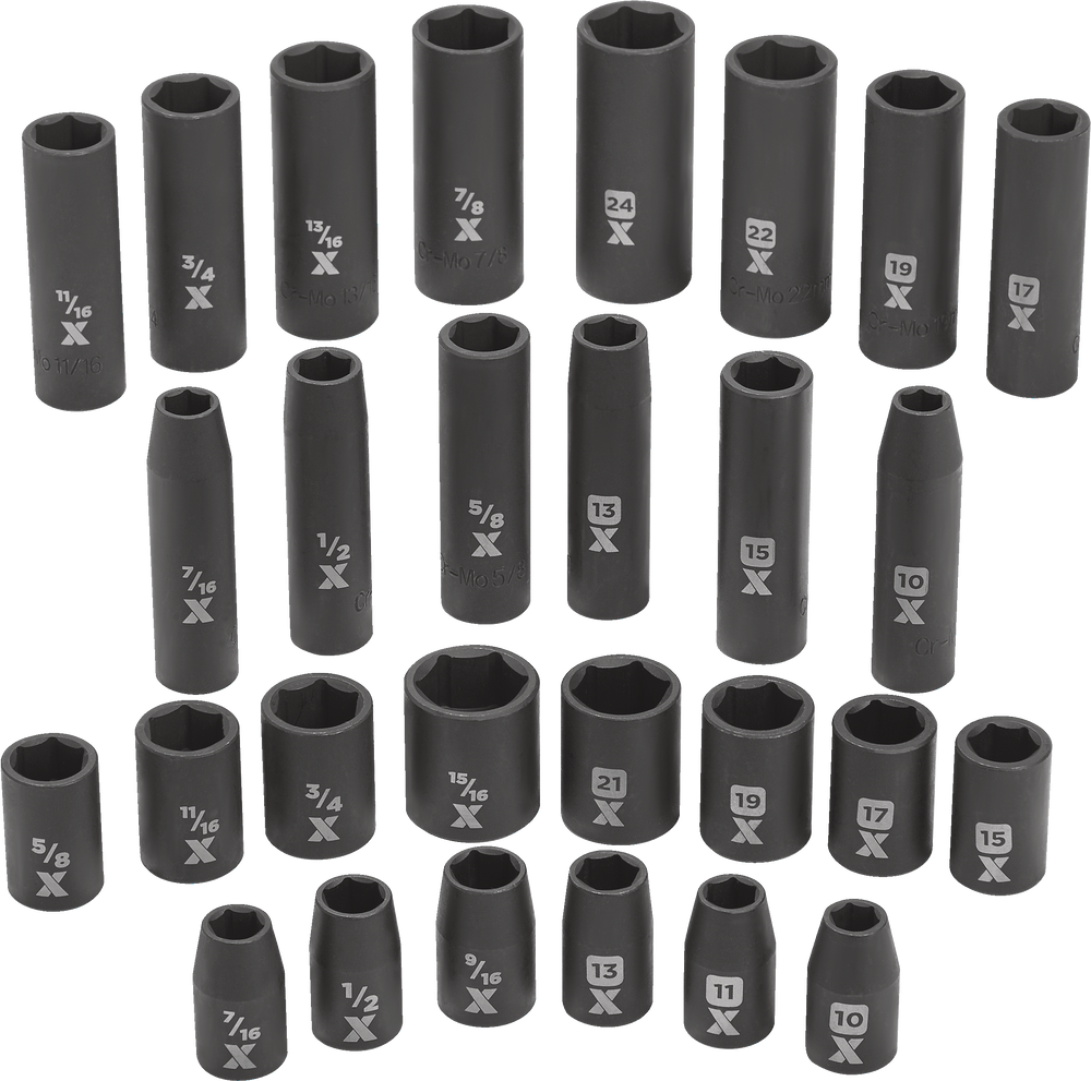 MAXIMUM 1/2-in Drive Professional Grade Impact Socket Set, 28-pc, CRMO ...