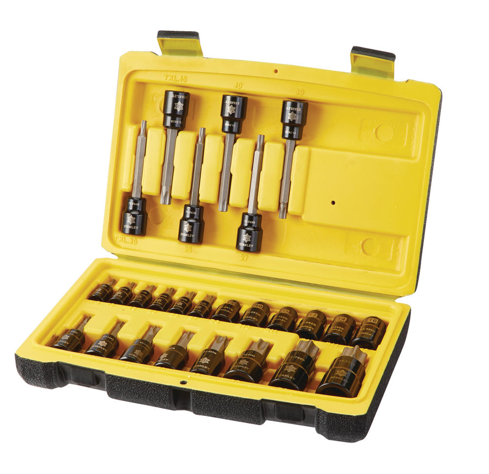 Stanley Professional Grade Black Chrome Torx Bit Socket Set, 26-pc, SAE ...