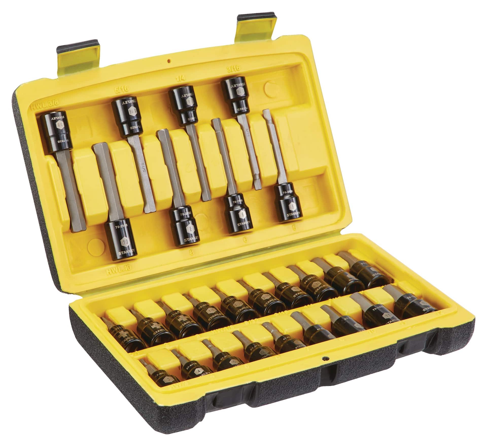 Stanley Professional Grade Black Chrome Hex Bit Socket Set 27 pc SAE Metric Canadian Tire