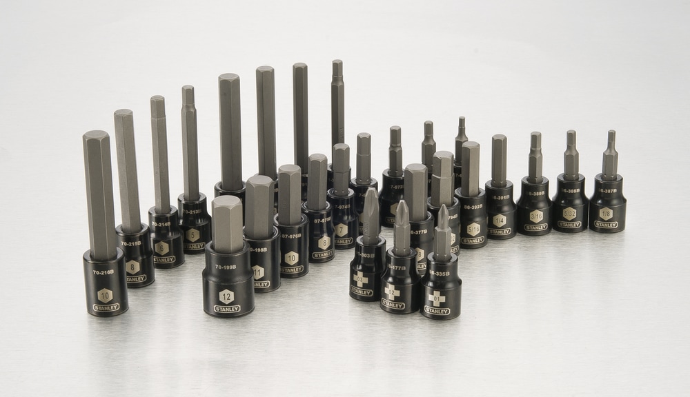 Stanley Professional Grade Black Chrome Hex Bit Socket Set, 27-pc, SAE ...