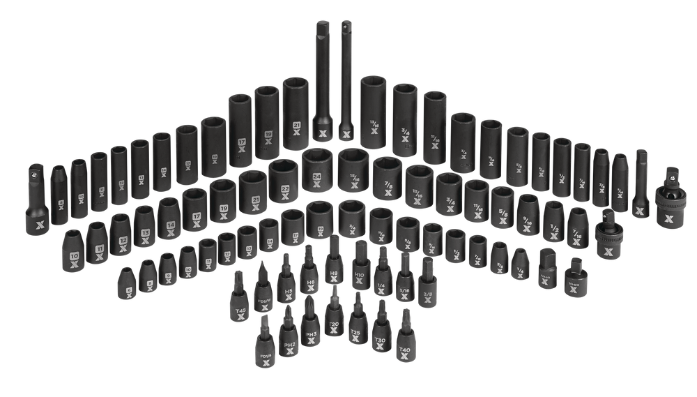 MAXIMUM 3/8-in & 1/2-in Drive Professional Grade Impact Socket Set, 83 ...