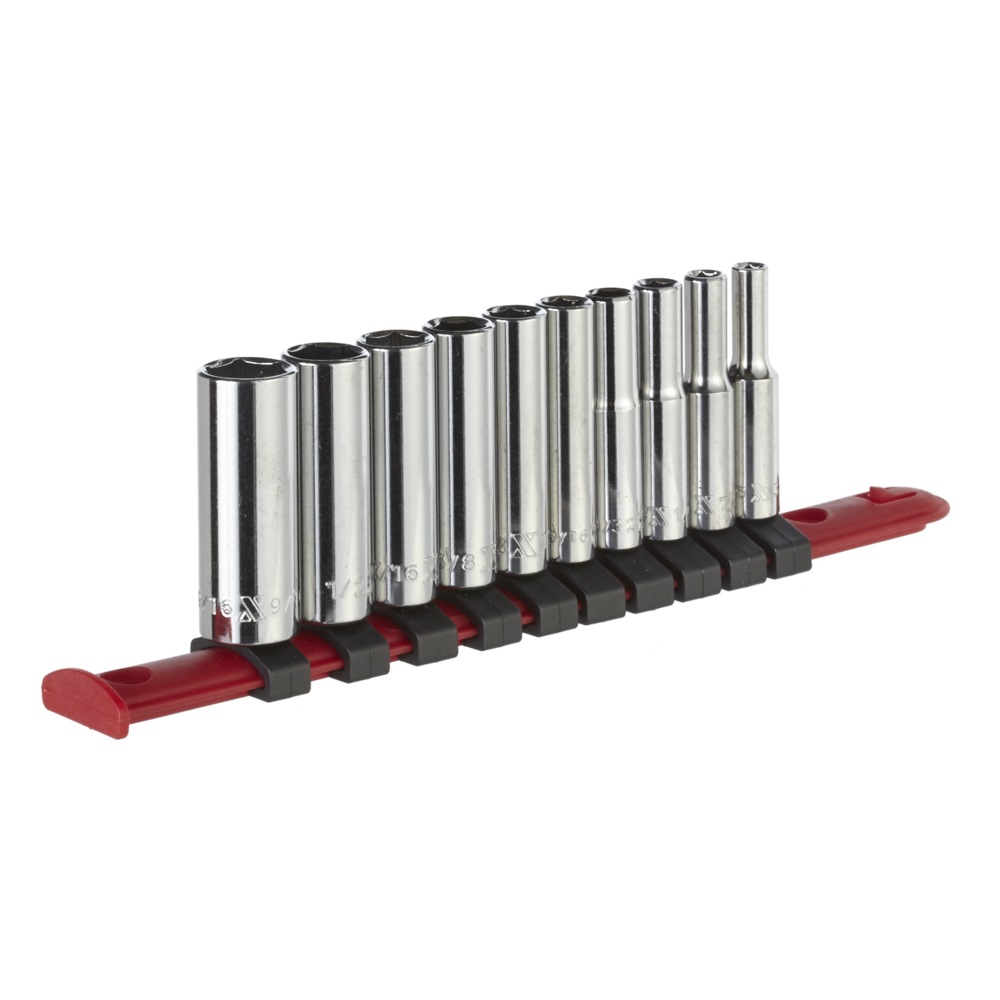 Jeu de douilles longues à prise de 1/4 po MAXIMUM, 10 pc, CRV, placage nickel/chrome | Canadian Tire