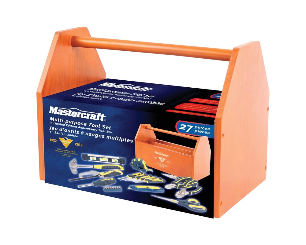 Mastercraft Tool Set with Heritage Wood Tool Box, 28-pcs | Canadian Tire