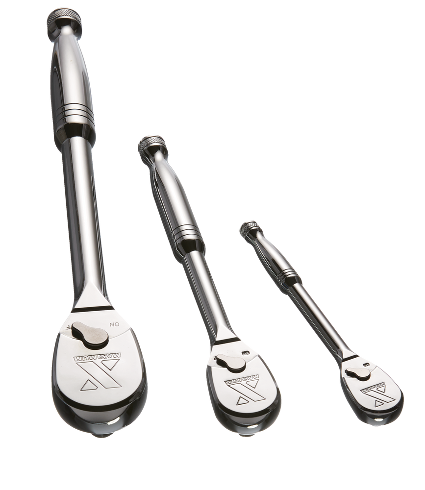MAXIMUM 1/2-in, 1/4-in & 3/8-in Drive 90-Tooth Ratchet Set, 3-pc CRV ...