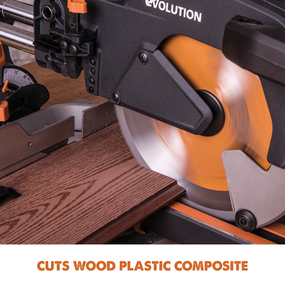 Evolution R255SMS+ 15 Amp Single-Bevel Sliding Mitre Saw with 10-in ...