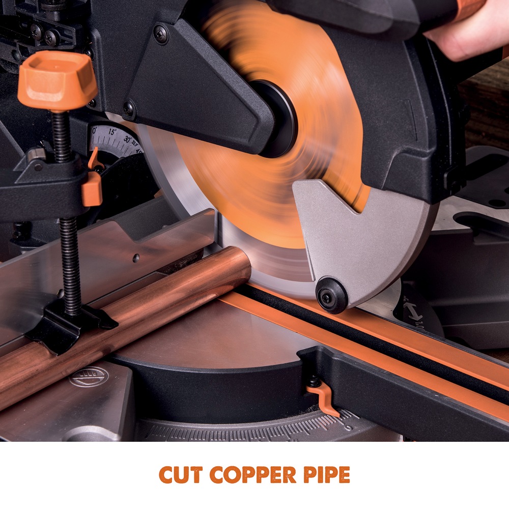 Evolution R255SMS+ 15 Amp Single-Bevel Sliding Mitre Saw with 10-in ...