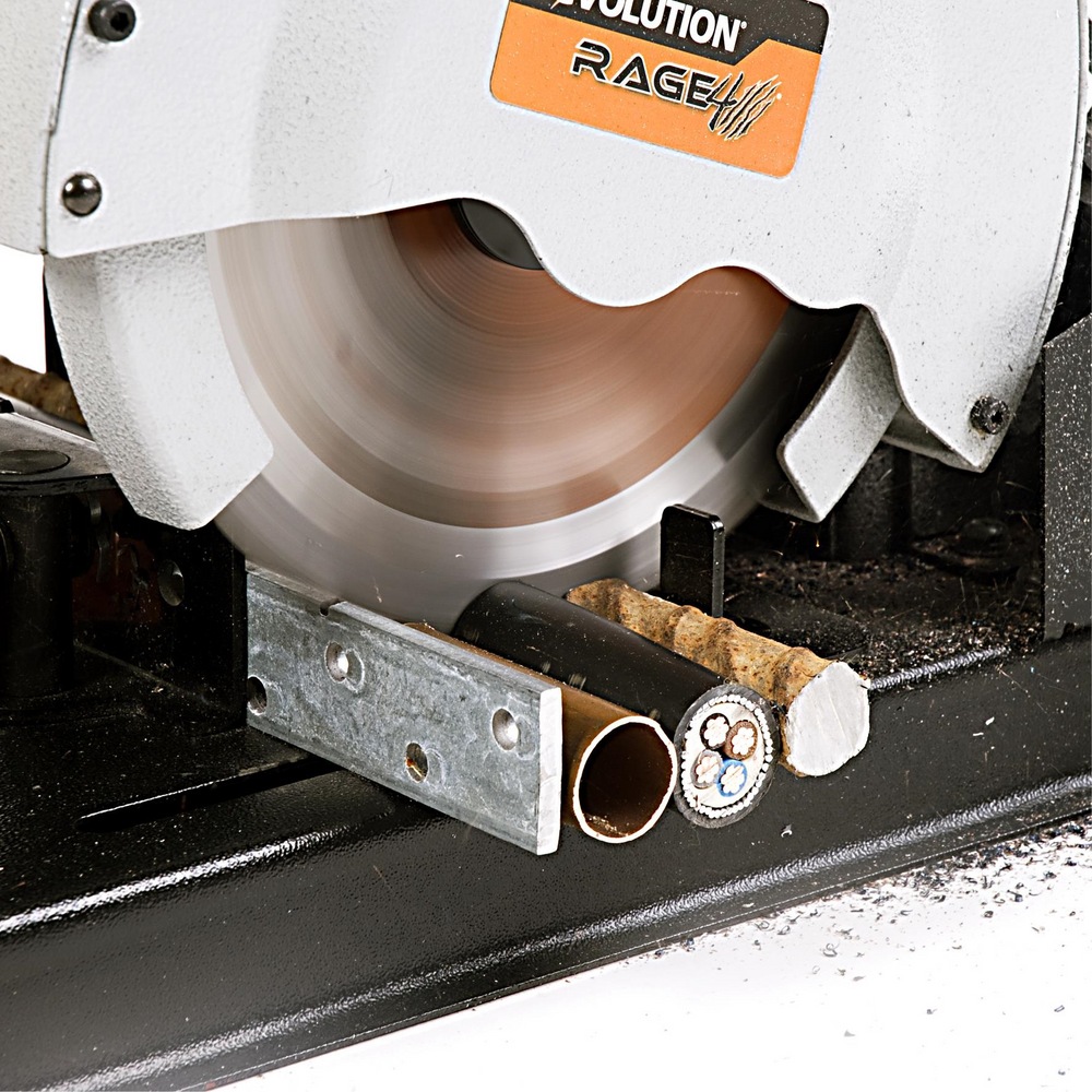 Evolution RAGE4 15 Amp Chop Saw with 7-1/4-in Multi-Material Cutting ...