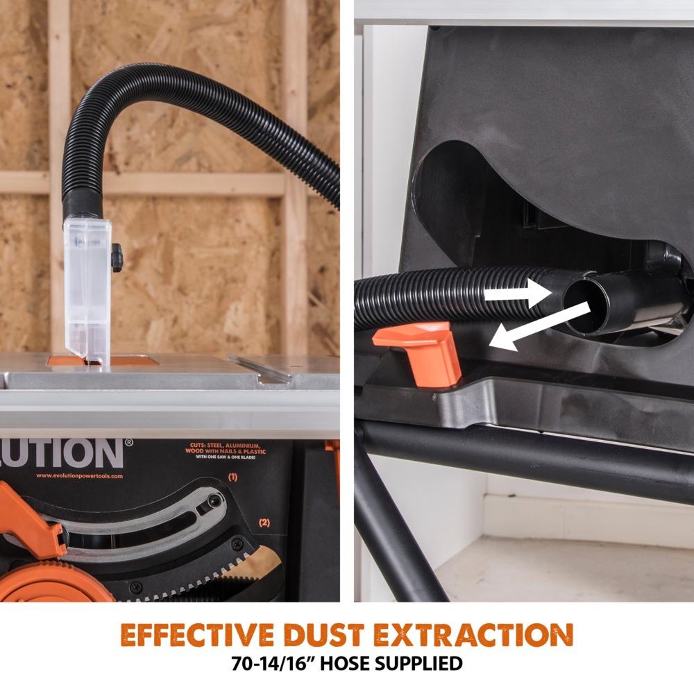 Evolution RAGE5-S 15 Amp Table Saw with Multi-Material 28-T Blade, 10 ...
