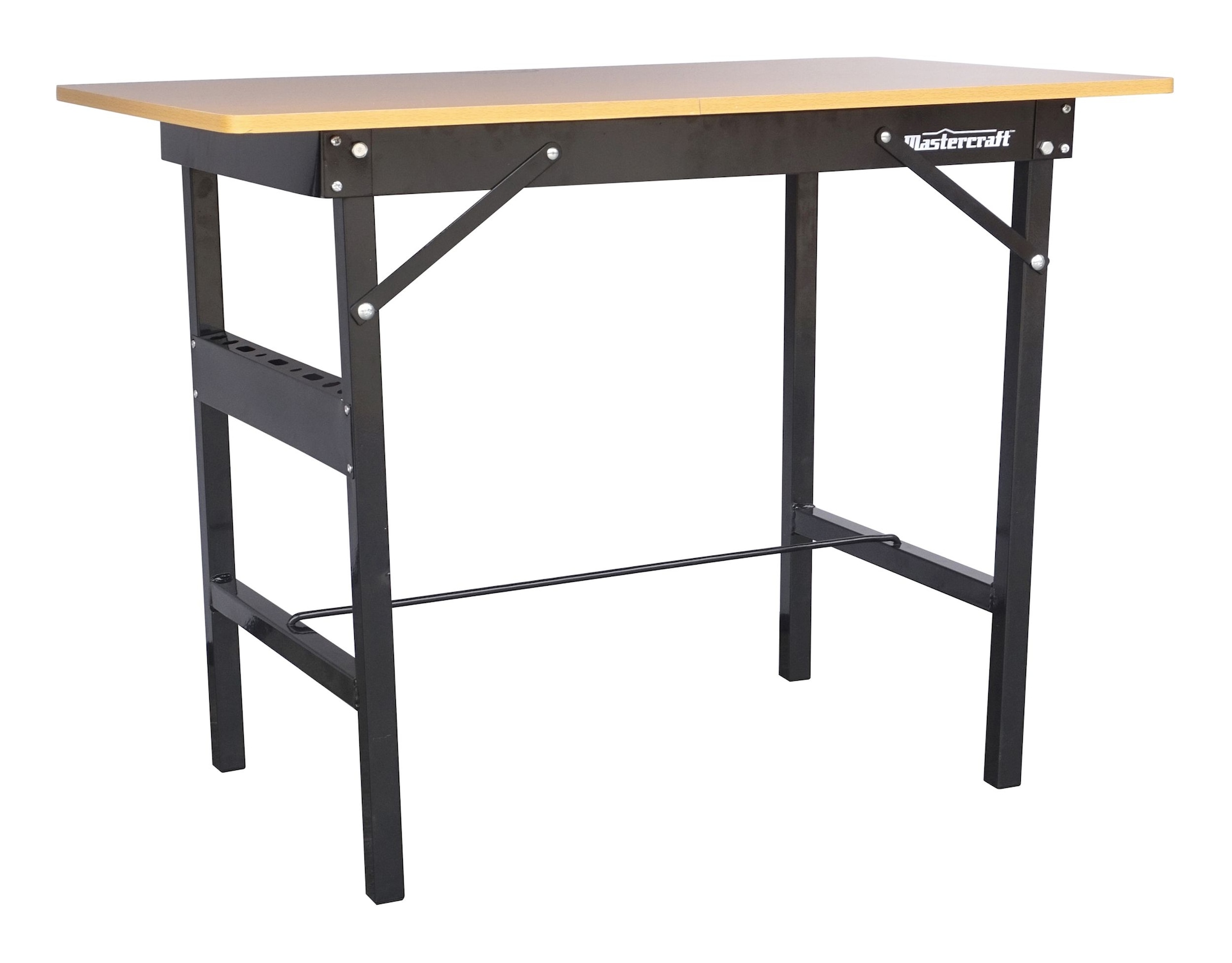 Mastercraft Steel Folding Workbench/Work Table w/ Wooden Top, 39x24x30 ...