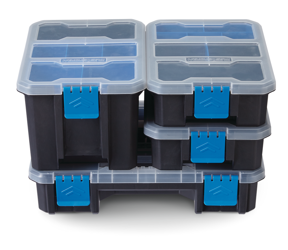 Mastercraft Portable Small Parts Organizer Trays Set w/ Lid, 21x12x19 ...