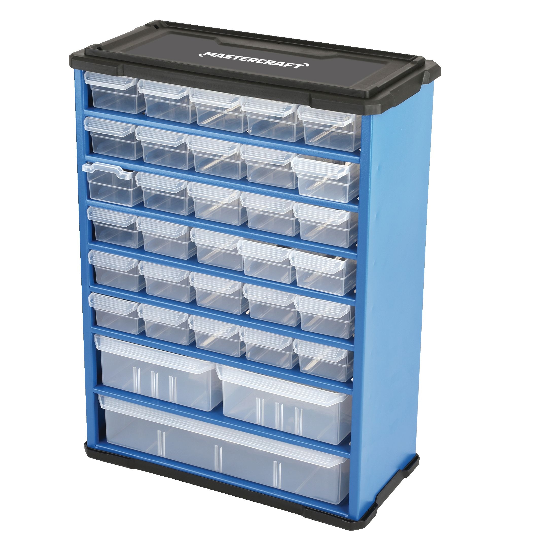Mastercraft Metal Stackable Cabinet with 33 Drawers, Wall-Mountable, 16 ...