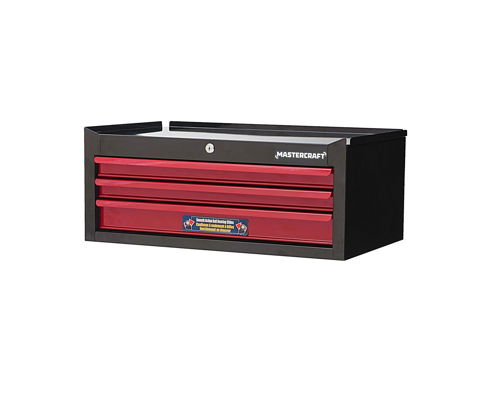 Mastercraft 3-Drawer Intermediate Tool Chest, Black & Red, 26-in ...