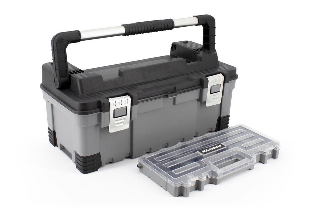 MAXIMUM Portable Heavy Duty Resin Tool Box w/ Removable Smalls ...