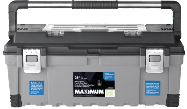 MAXIMUM Portable Heavy Duty Resin Tool Box w/ Removable Smalls ...