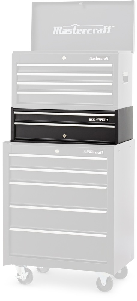 Mastercraft Middle/Intermediate Tool Chest w/ 2 Drawers, Black, 26-in ...