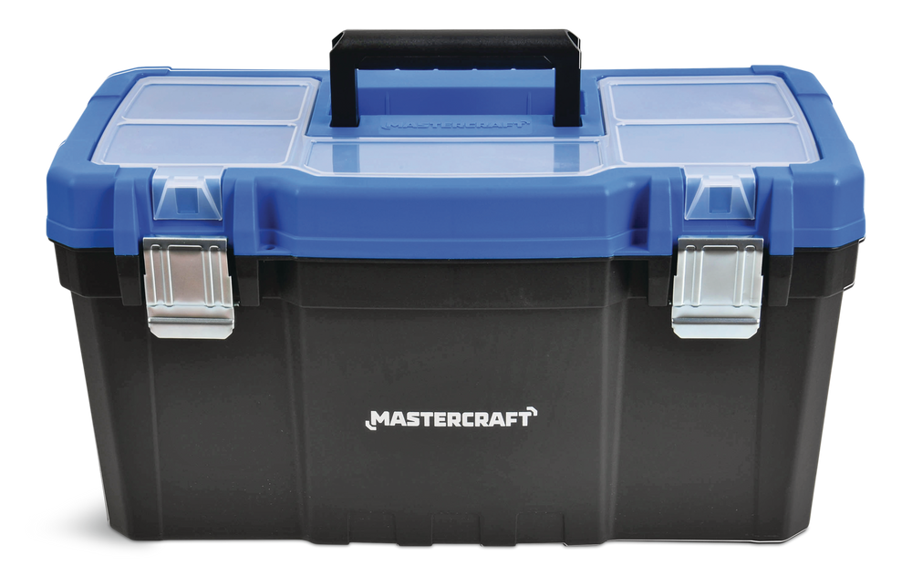 Mastercraft Portable Plastic Tool Box w/ Removable Tray & Tray Top ...