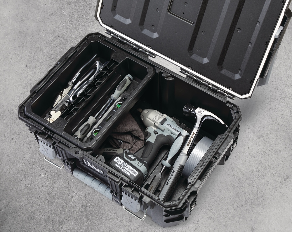 MAXIMUM Brix Modular Portable Large Toolbox/Tool Storage w/ Lid ...