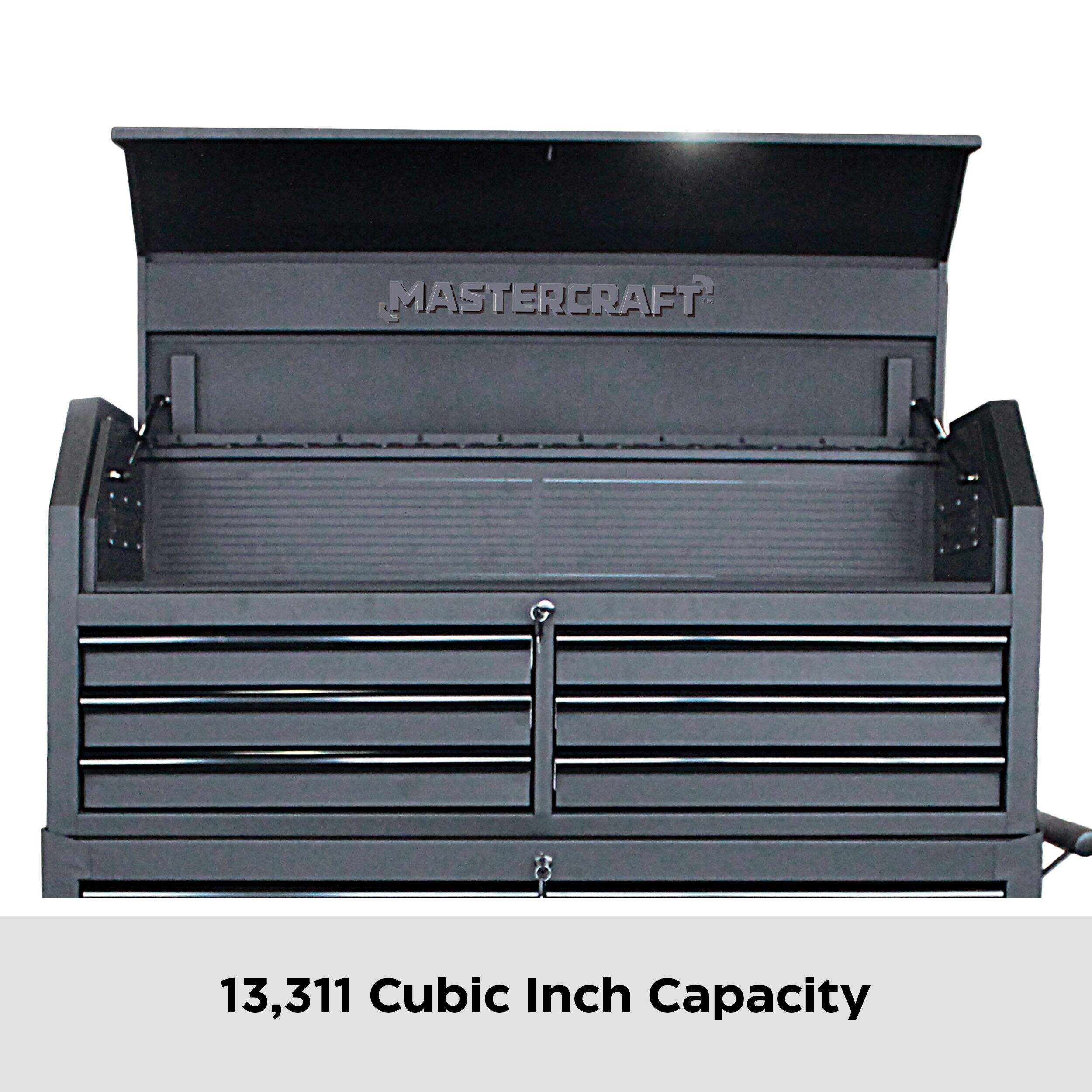 Mastercraft Tool Chest w/ 6 Drawers, Power Bar w/ USB, Black, 52-in ...