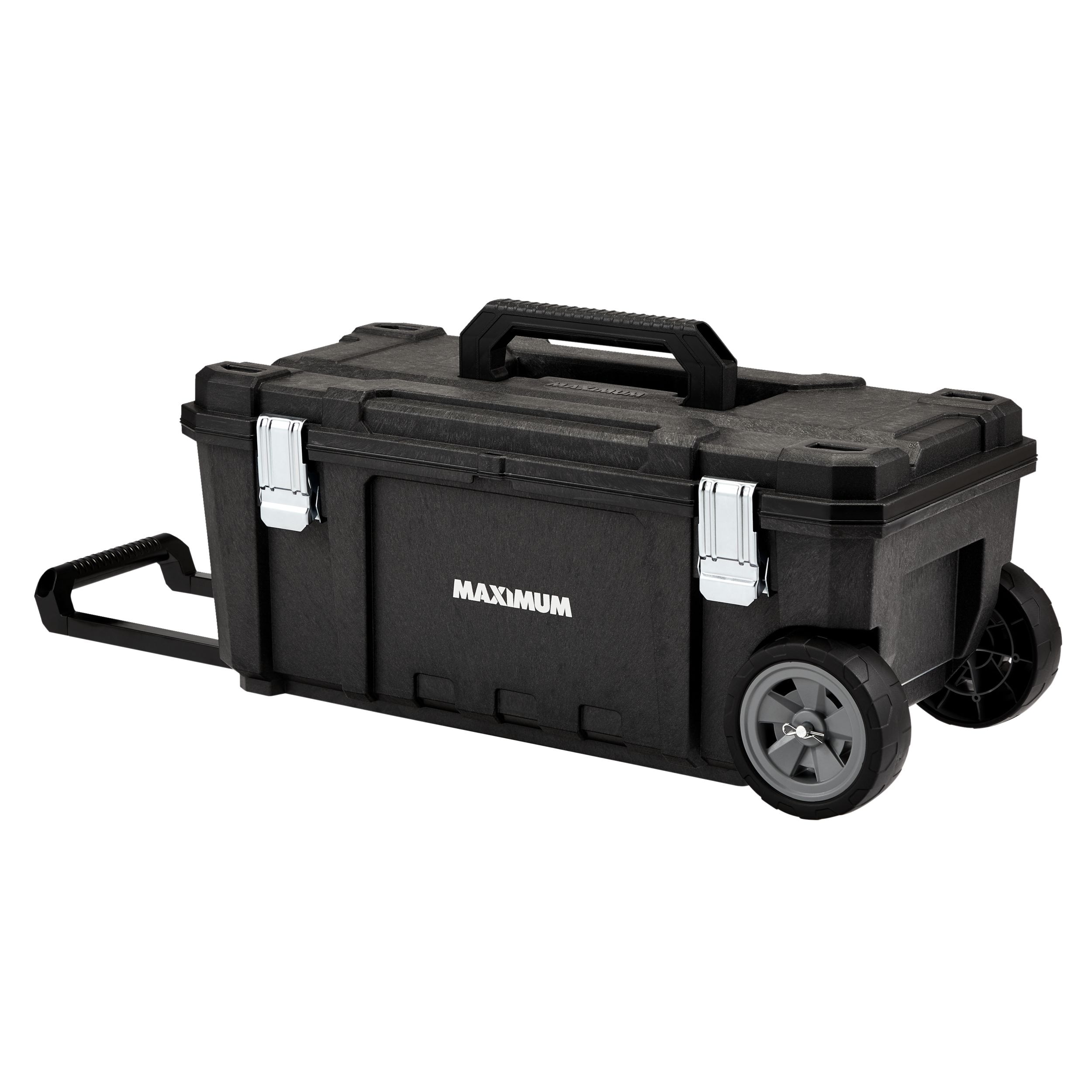 MAXIMUM Portable Rolling Tool Box w/ Handle, Black, 28-in | Canadian Tire