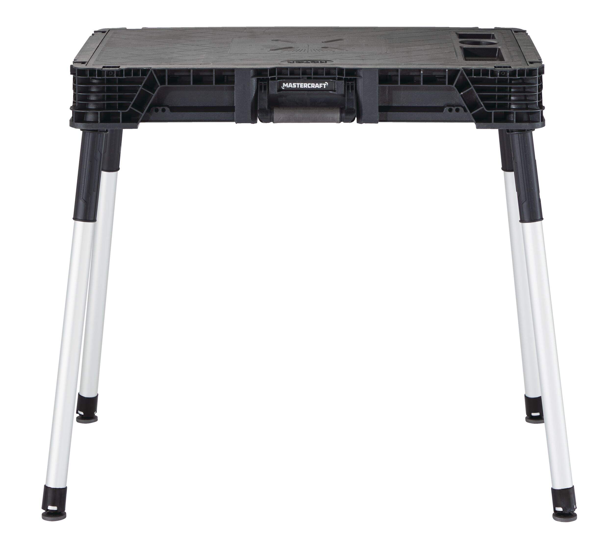 Mastercraft Lightweight Portable Work Table w/ Organizer, 25x38x32-in ...