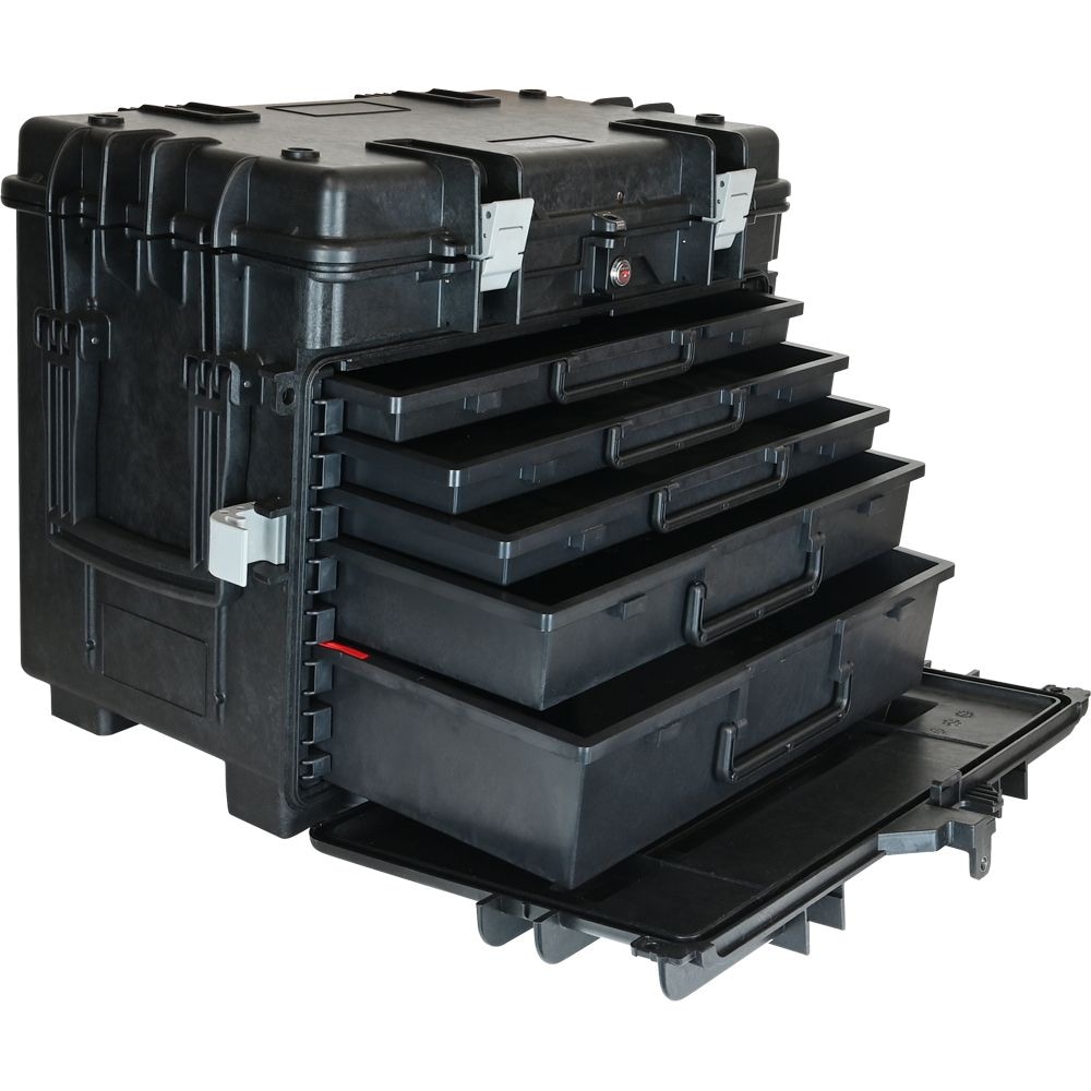 Gray Tools Mobile Tool Chest, 3 Small, 1 Medium & 1 Large Drawer, Black ...