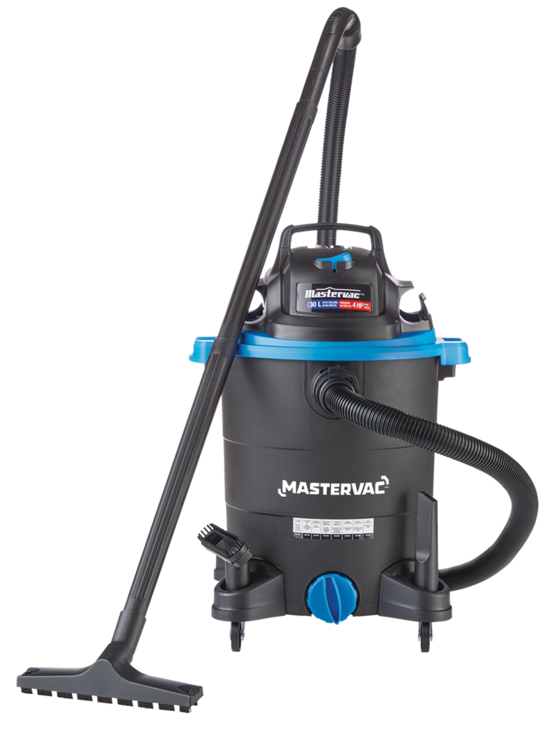 Mastervac VOC809PF 4.0 Peak HP Wet/Dry Shop Vacuum with Anti-Bacterial ...