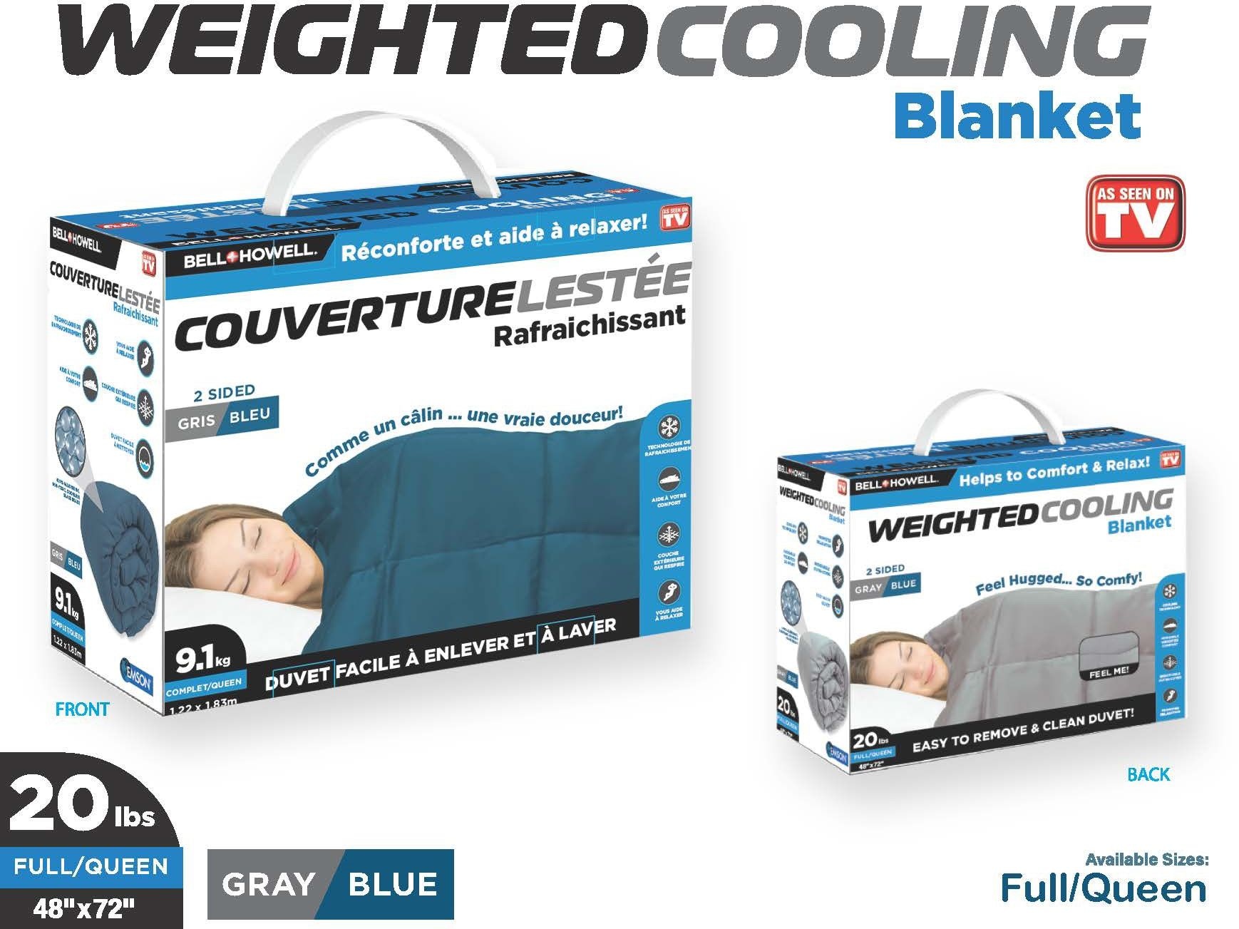 As Seen On TV Bell Howell Cooling Weighted Blanket 20 lb Canadian Tire