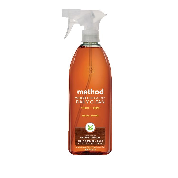 method Daily Wood Cleaner Spray, Biodegradeable, Almond Scent, 828-mL ...
