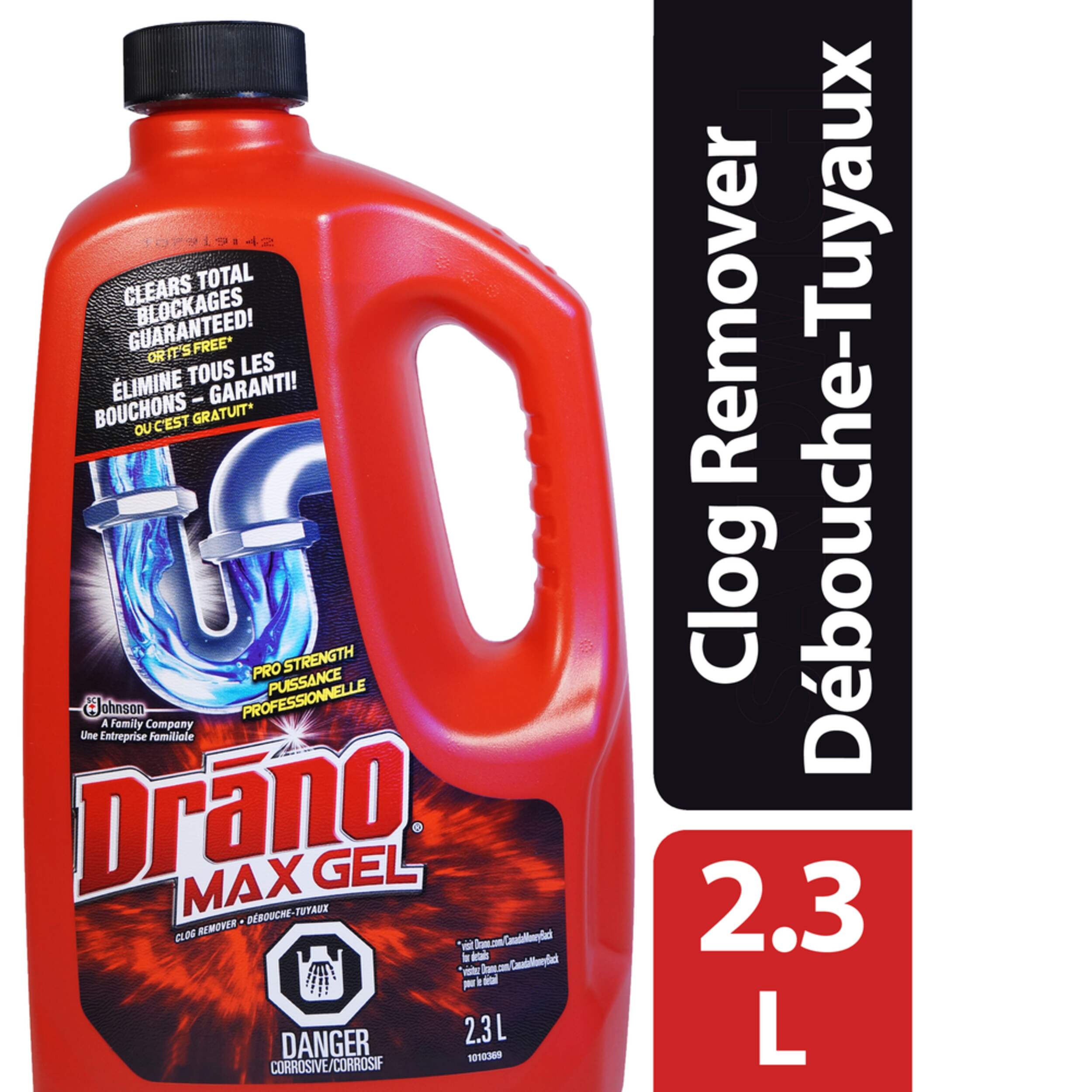 Drano Pro Strength Max Gel Drain Cleaner & Clog Remover, 2.3-L ...