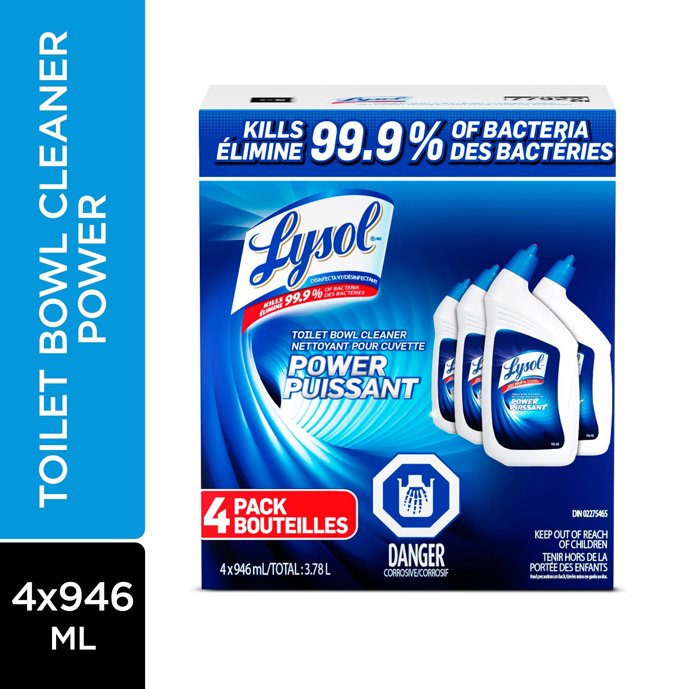 Lysol Power Toilet Bowl Cleaner and Disinfectant, 4 x 946-mL | Canadian ...