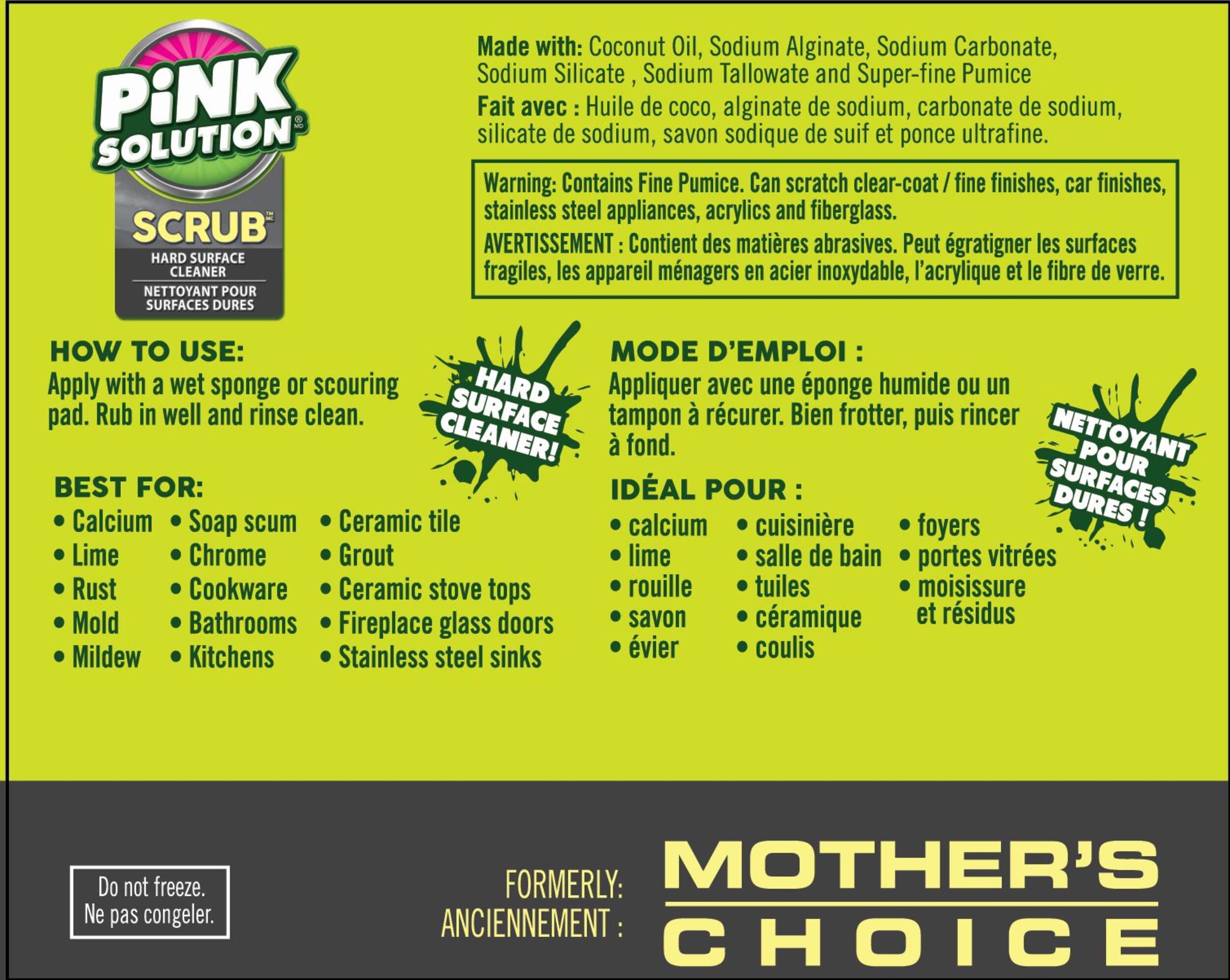 Pink Solution SCRUB Non-Toxic Hard Surface Cleaner, 500-g | Canadian Tire