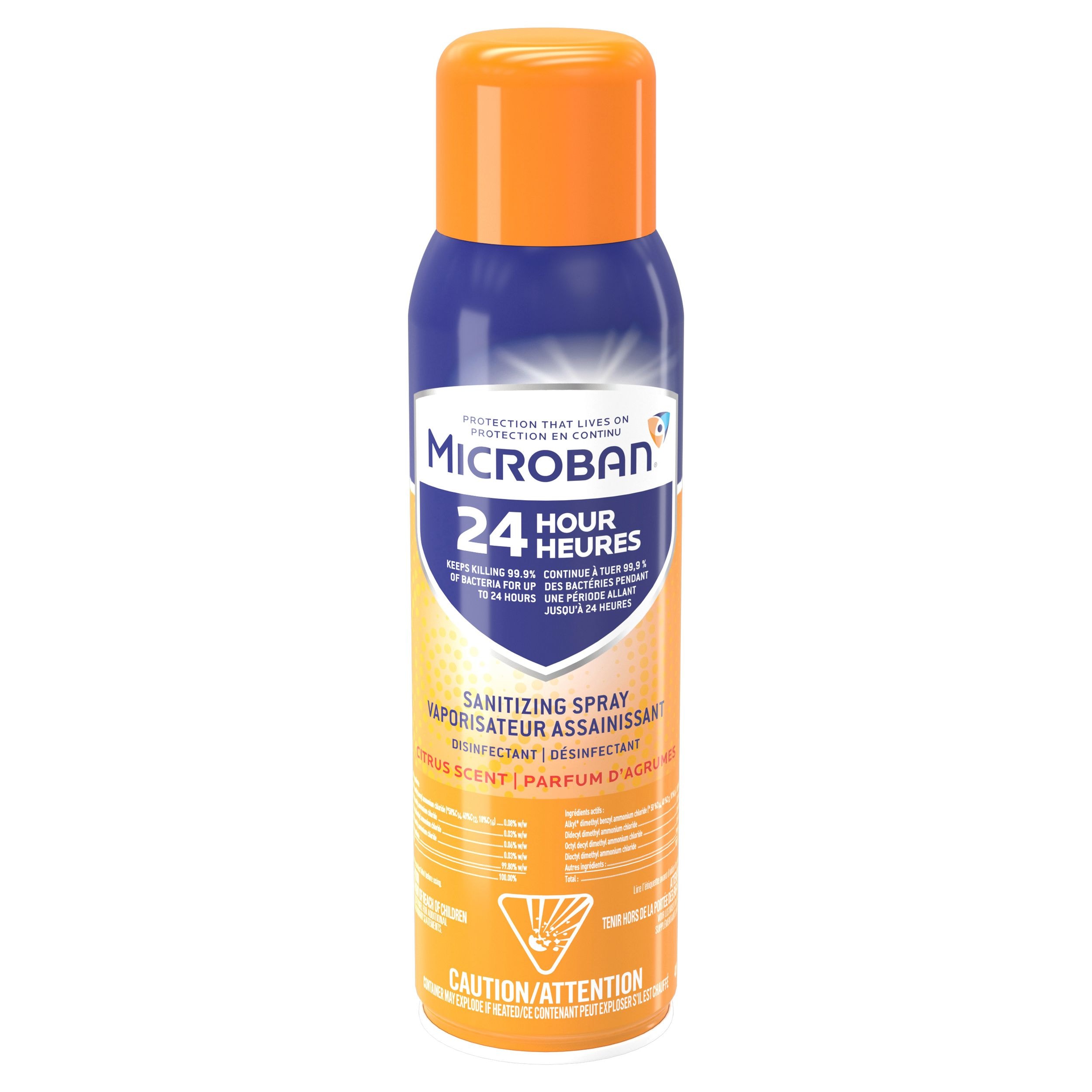 Microban 24-Hour Disinfecting Sanitizing Spray, Assorted Scents, 425-g ...