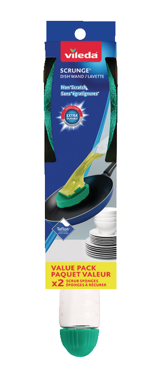 Vileda Scrunge Multi-Purpose Dishwand Value Pack with Sponge Refills ...