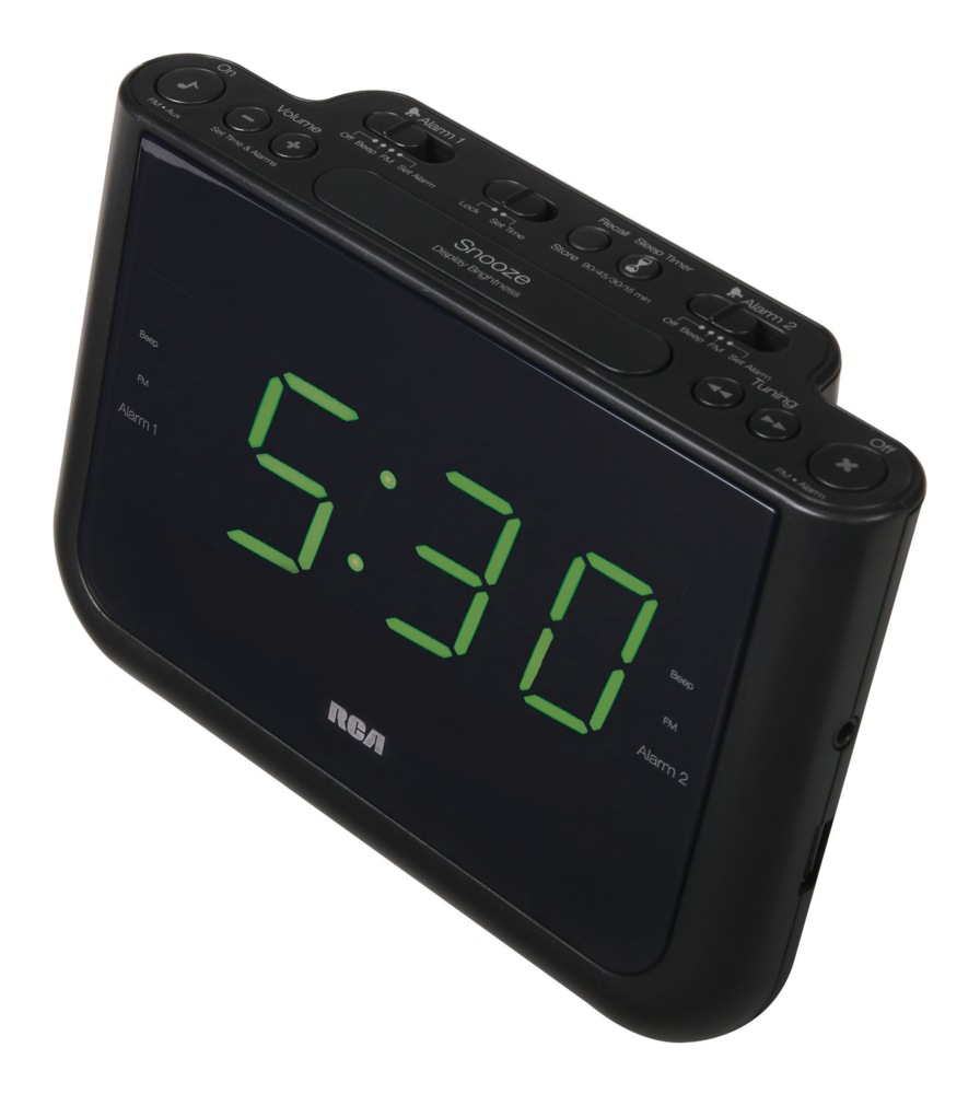 RCA Dual Wake Up USB Charging Digital FM Clock Radio, Black | Canadian Tire