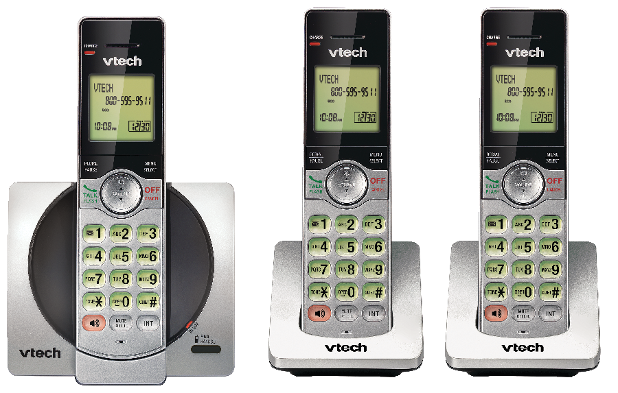 VTech DECT 6.0 Cordless Phone System with Caller ID, 3 Handsets, Silver ...