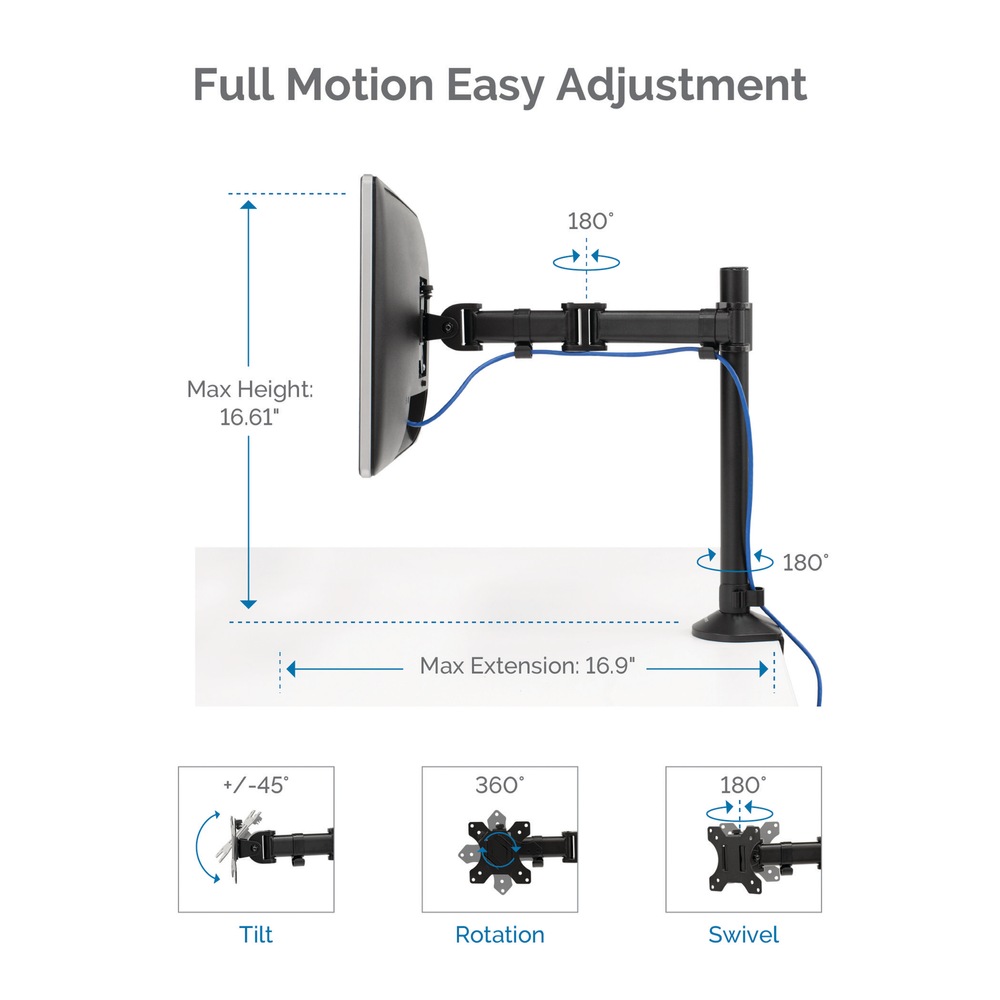 Fellowes Reflex Single Monitor Arm, Black | Canadian Tire