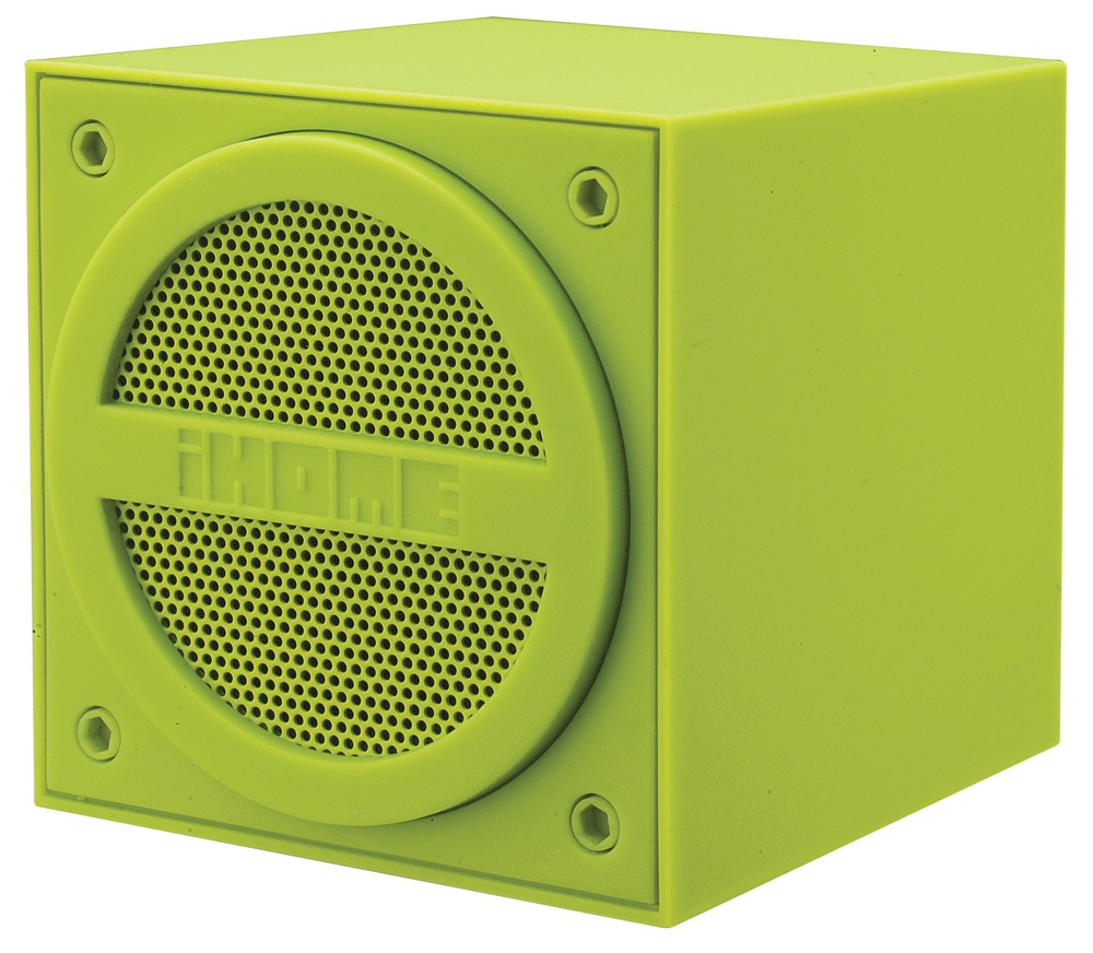 Bluetooth Rechargeable Mini Speaker Cube in Rubberized Finish, Green ...