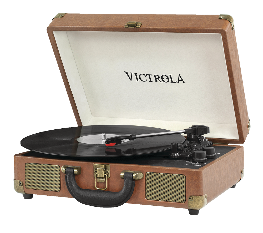 Victrola Portable 3-Speed Suitcase Turntable/Vinyl Record Player w ...