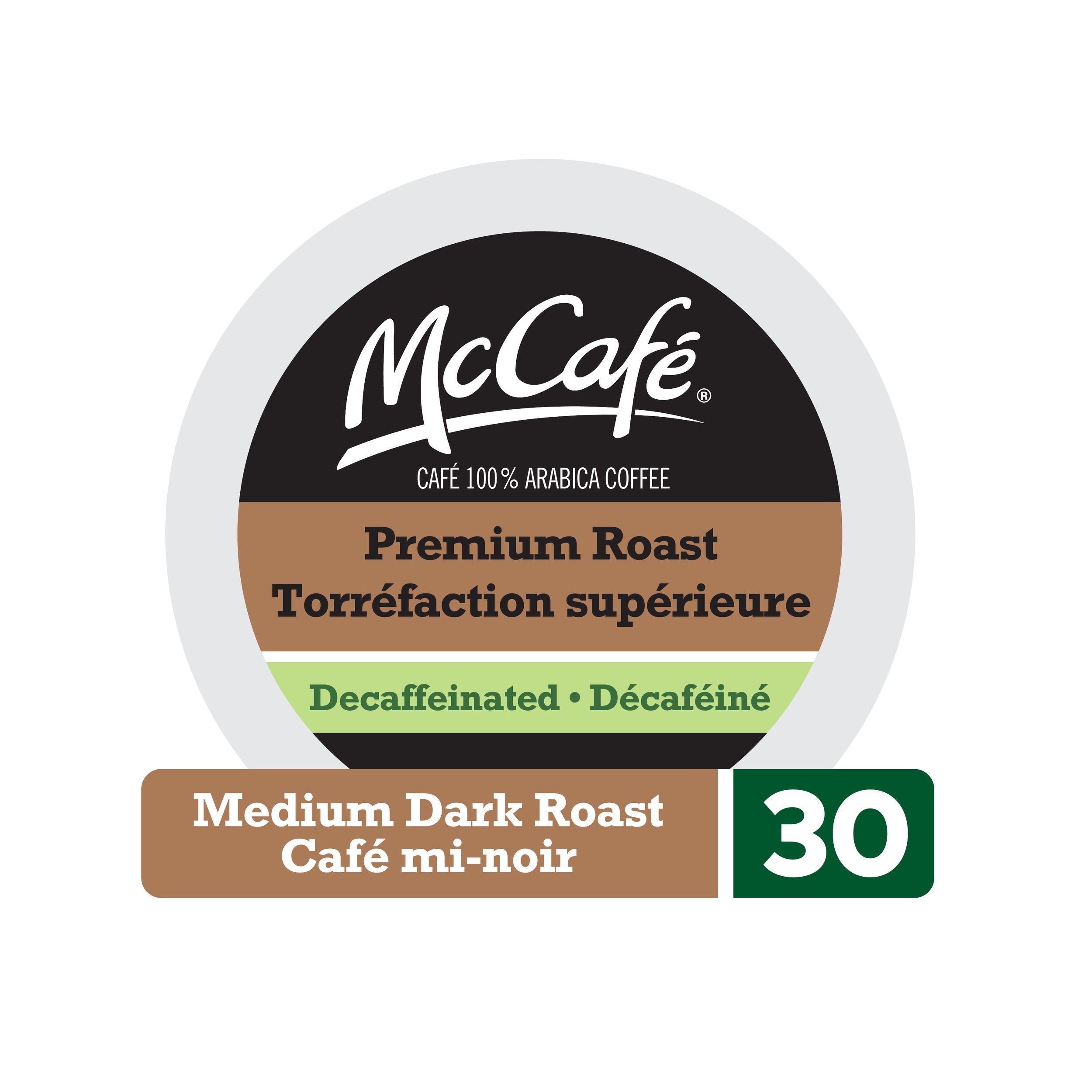 McCafe Premium Medium Dark Roast, Decaf, K-Cup Coffee Pods, 323-g, 30 ...