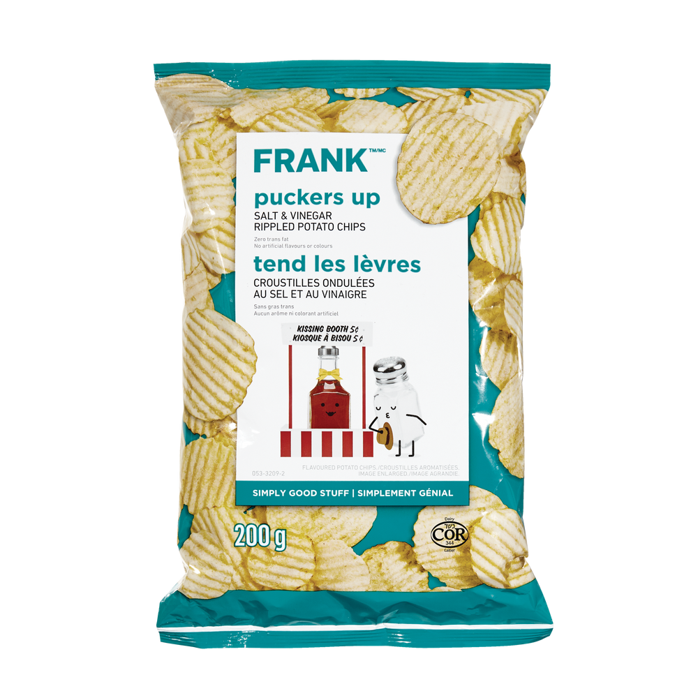 FRANK Salt & Vinegar Rippled Potato Chips, 200-g | Canadian Tire