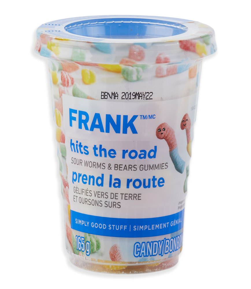 Gobelet de bonbons ours et vers en gelée surettes FRANK, 165 g | Party City