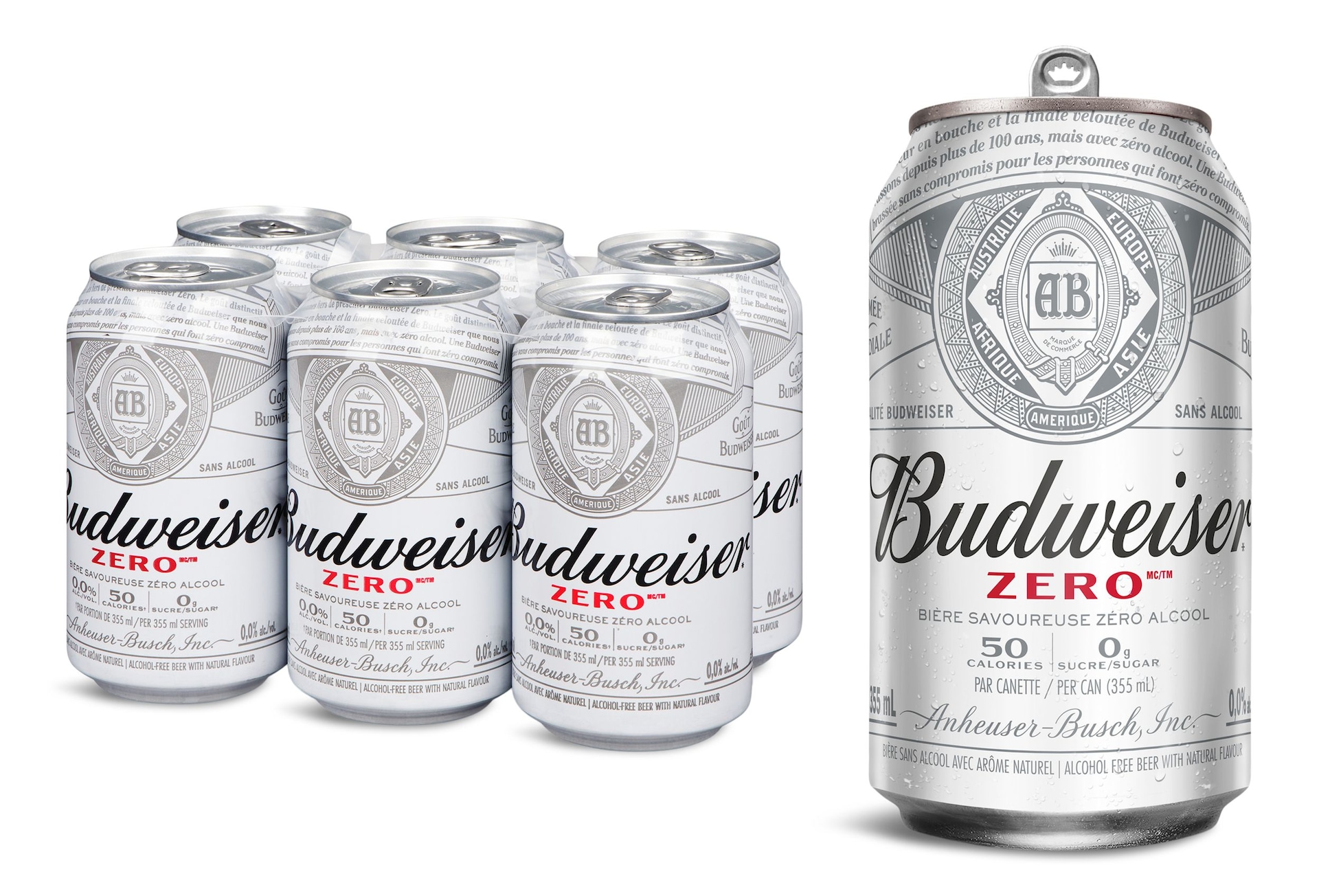 Bière sans alcool Budweiser Zéro, 355-ml, paq. 6 | Canadian Tire