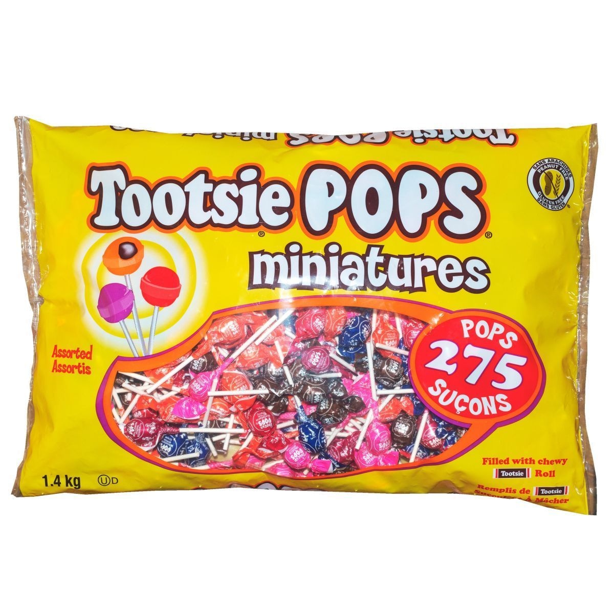 Tootsie Pops Mini Lollipops, Assorted Flavours, Multi-Coloured, 275-pk ...