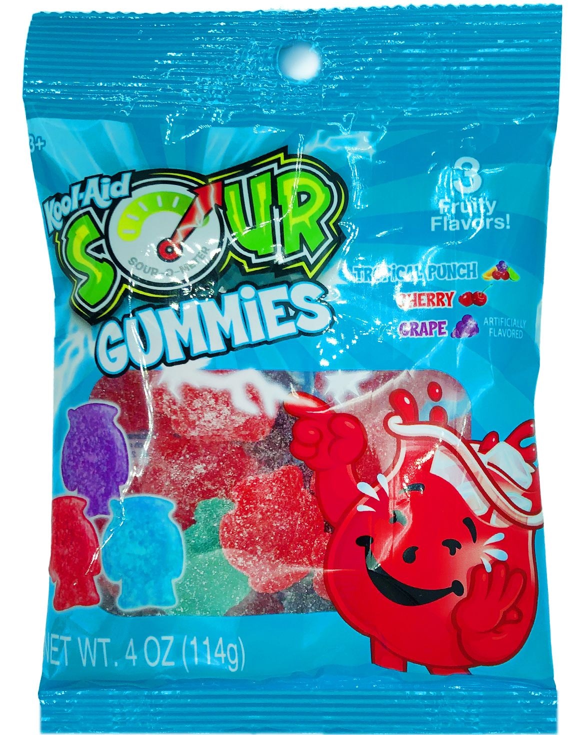Kool-Aid Sour Gummies, Tropical Punch/Cherry/Grape, Multi-Coloured, 11 ...