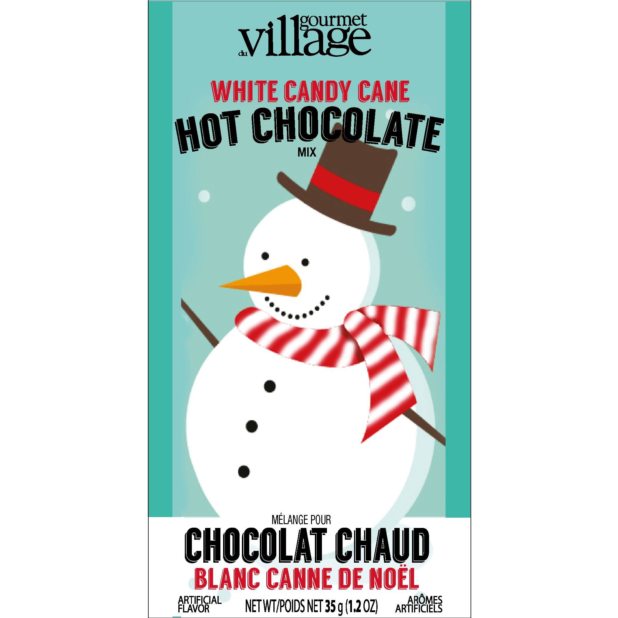 Snowman White Candy Cane Hot Chocolate Mix Brown 35 G For Christmas Party City