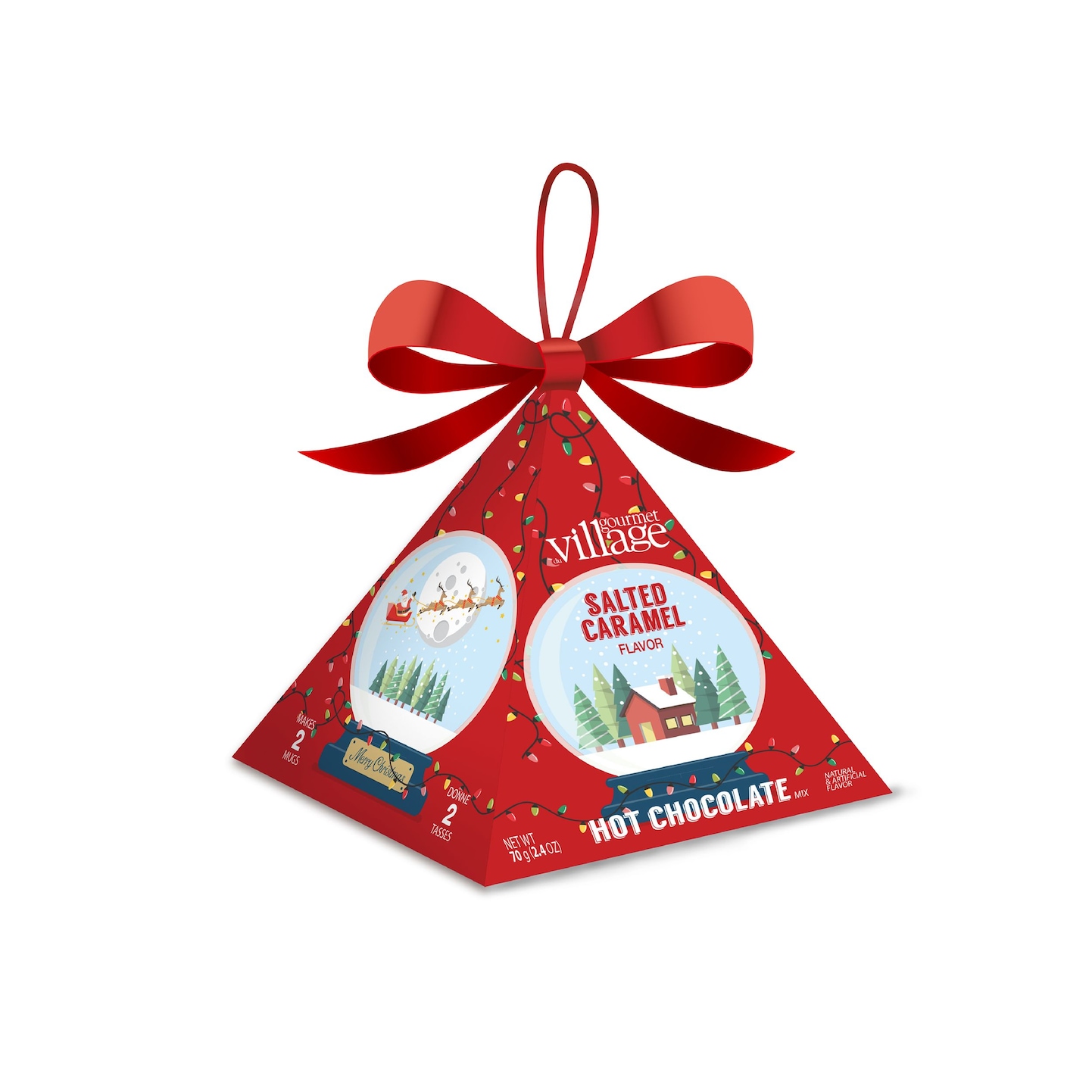 Gourmet Village Snowglobe Pyramid Ornament with Hot Chocolate | Party City