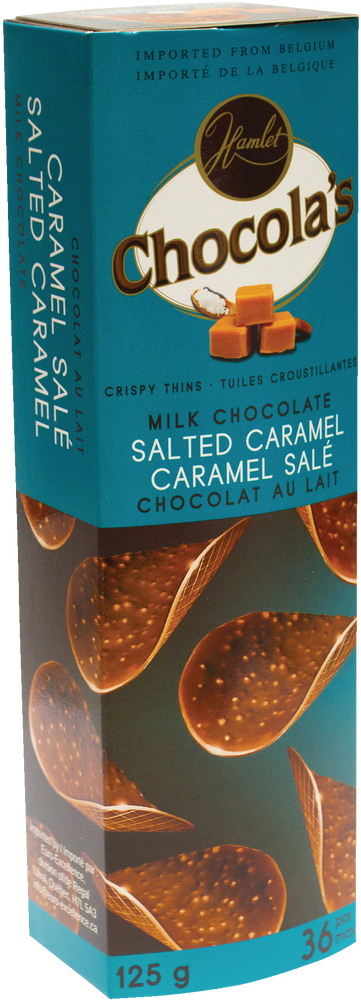 Hamlet Chocola's Milk Chocolate Salted Caramel Crispy Thins, 125-g ...