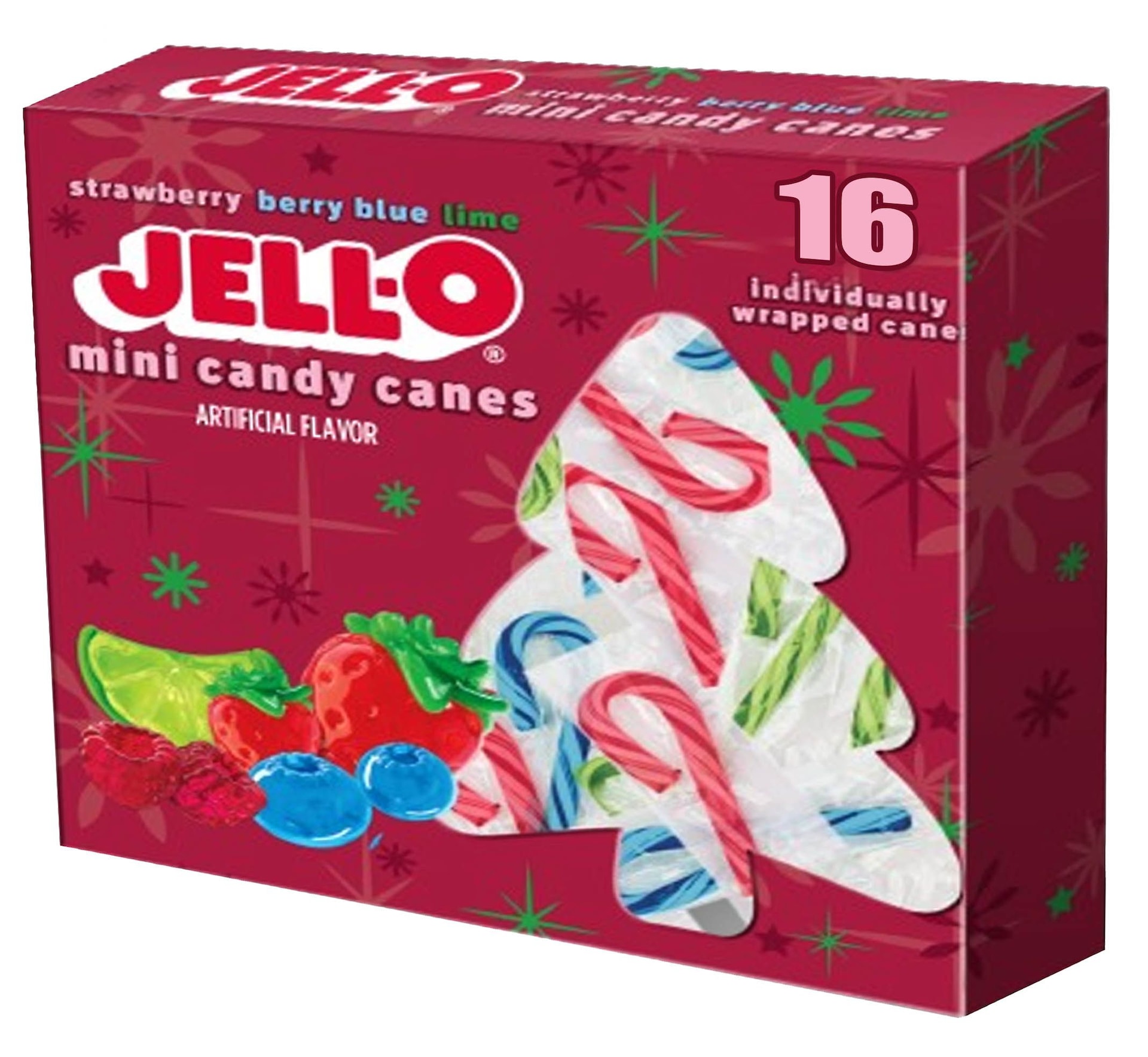 Jell-O Mini Candy Canes, Candy for Christmas, 16-pc | Canadian Tire