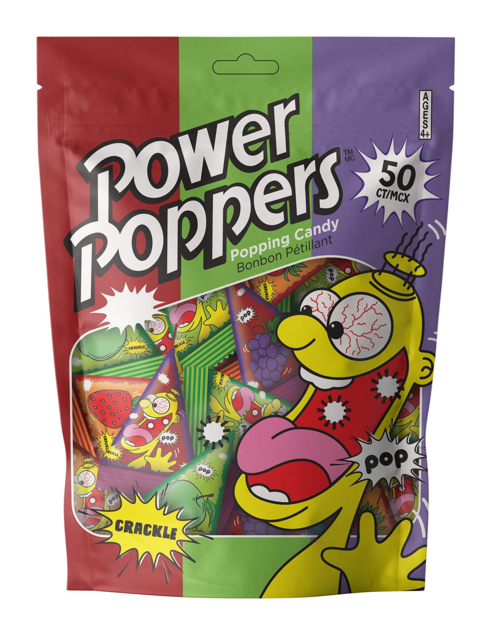 Power Poppers Popping Candy, Variety Pack, Multi-Coloured, 50-pk, Candy ...