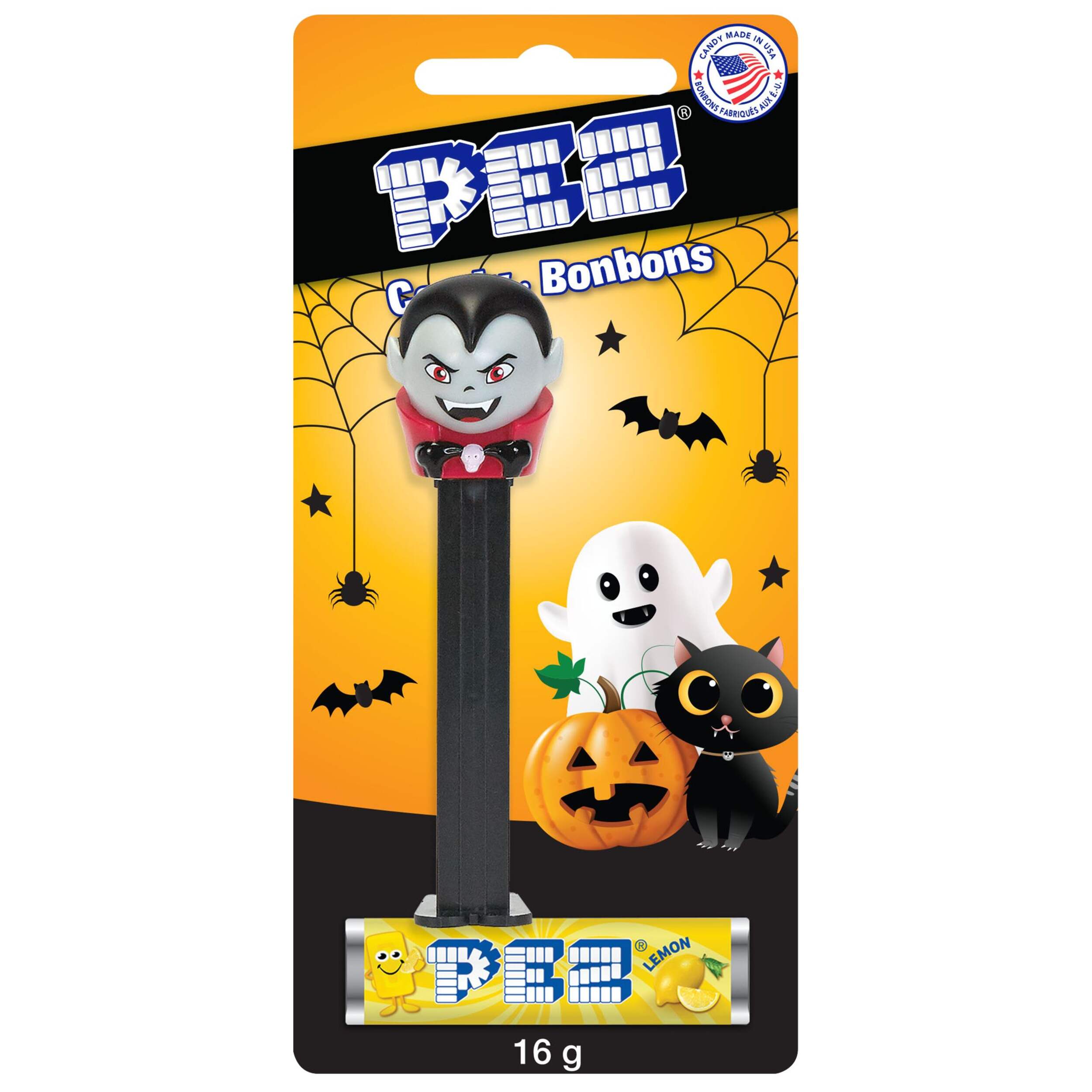 PEZ Witch/Ghost/Vampire Candy Dispenser, Variety, Multi-Coloured, 16-g ...